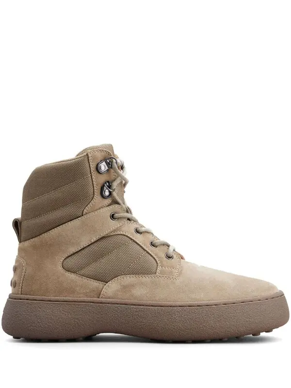 TOD'S Panelled Lace-up Suede Boots