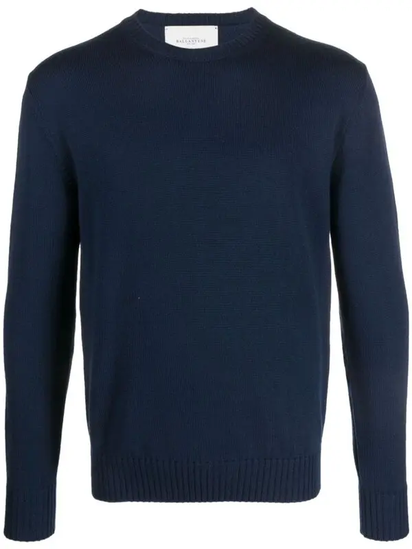 BALLANTYNE Round-neck Wool Jumper - Blue