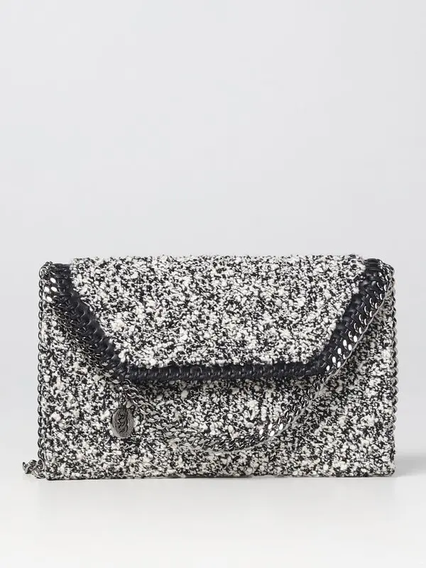 Stella McCartney Bouclé Shoulder Bag With Chain Link - Black