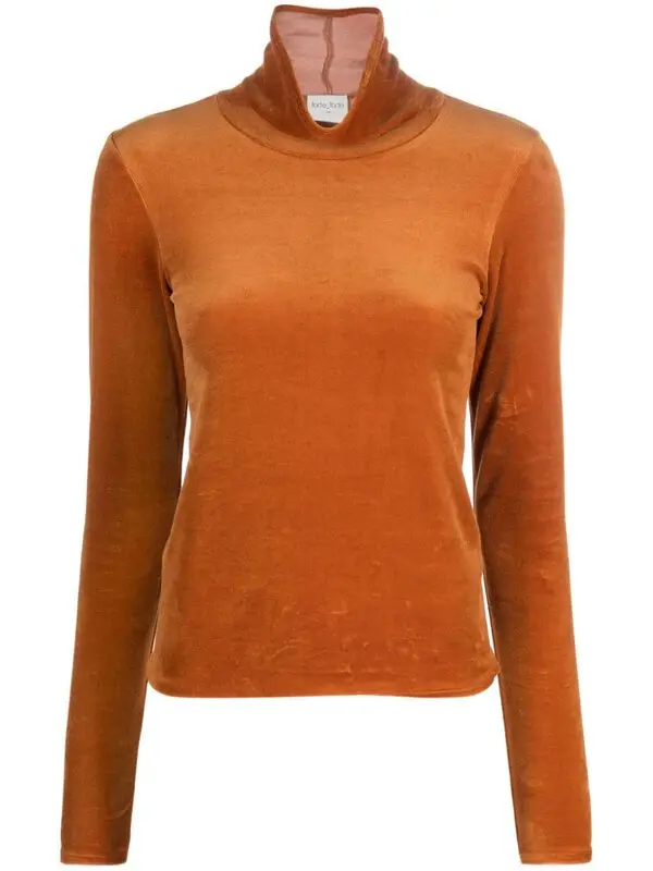 FORTE_FORTE Velvet-effect High-neck Top