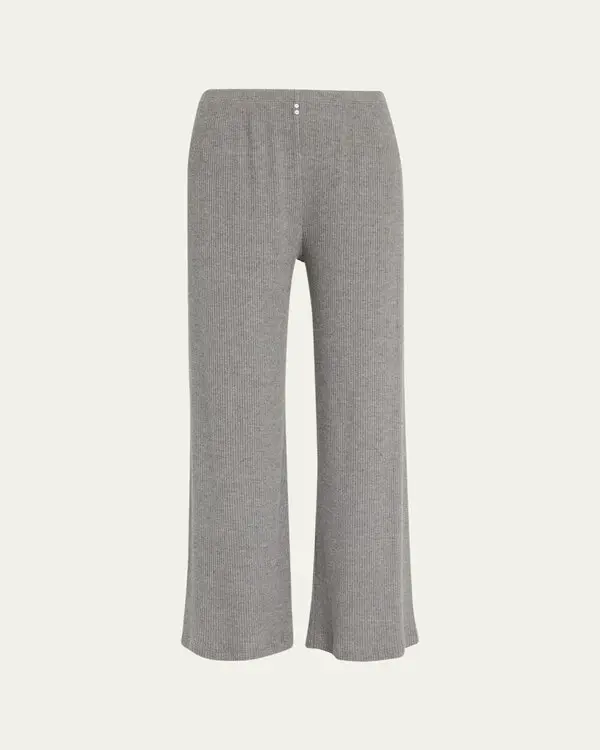 ANDINE Soleil High-rise Ribbed Cropped Pants