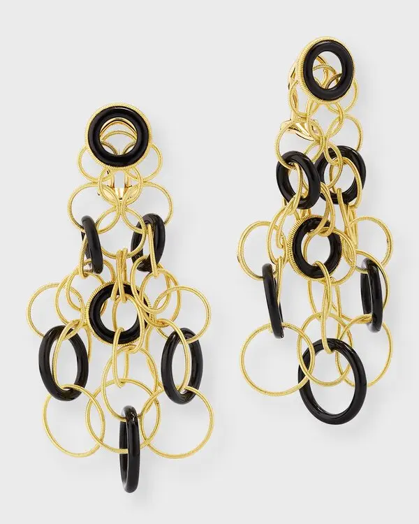 Buccellati Hawaii Onyx And 18k Gold Earrings