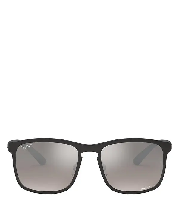 Ray-ban Square Sunglasses, 58mm - Black/gray Mirrored Solid
