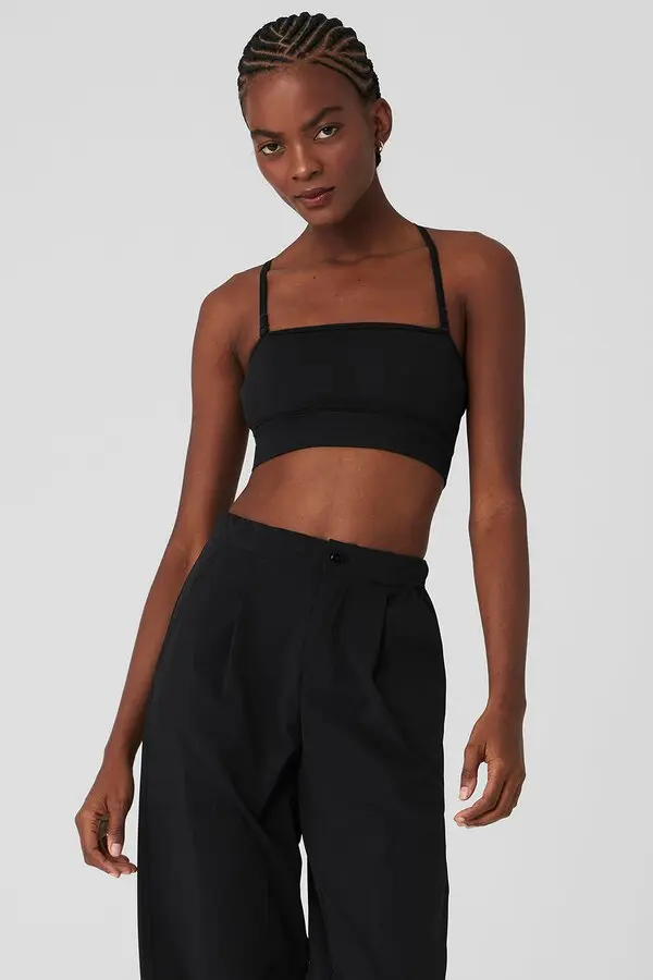 Alo Yoga Seamless Open Air Bandeau Bra - Black | Editorialist