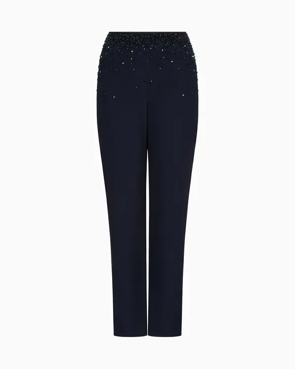 Giorgio Armani Embroidered Cady Trousers - Patterned