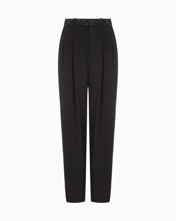 Giorgio Armani Single-darted Georgette Trousers - Patterned
