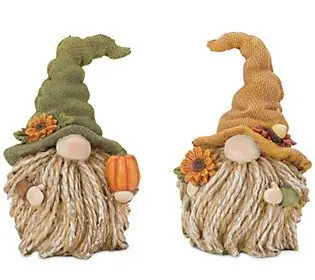MELROSE Fall Harvest Gnome Figurine Set Of Si