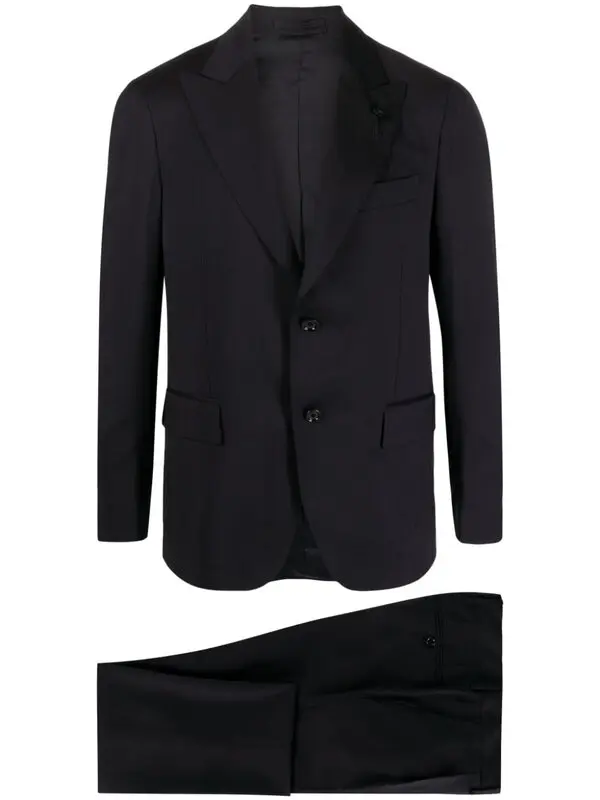 LARDINI Single-breasted Two-piece Wool Suit - Blue