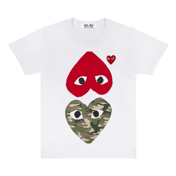 Play Comme Des Garcon Upside Down Camo T-shirt - White