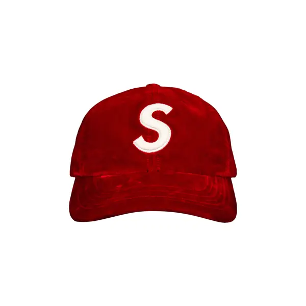 Supreme Velvet S Logo 6-panel Cap - Red