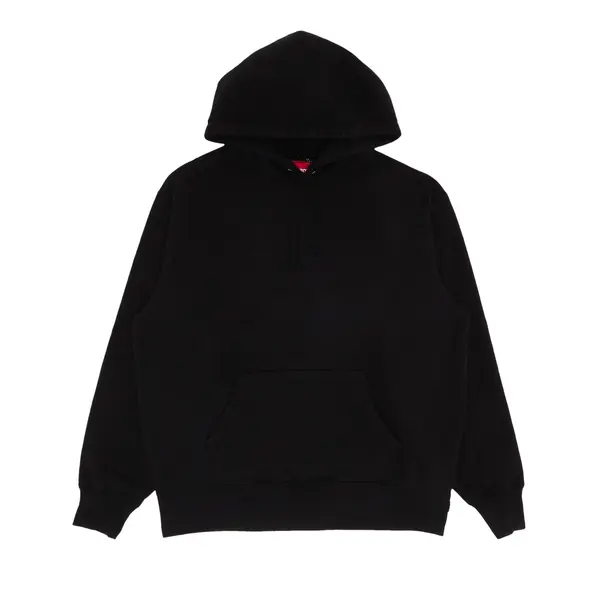 Supreme Satin Appliqué Hooded Sweatshirt - Black