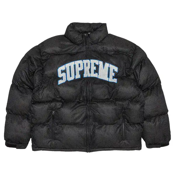 Supreme Mesh Jersey Puffer Jacket - Black | Editorialist