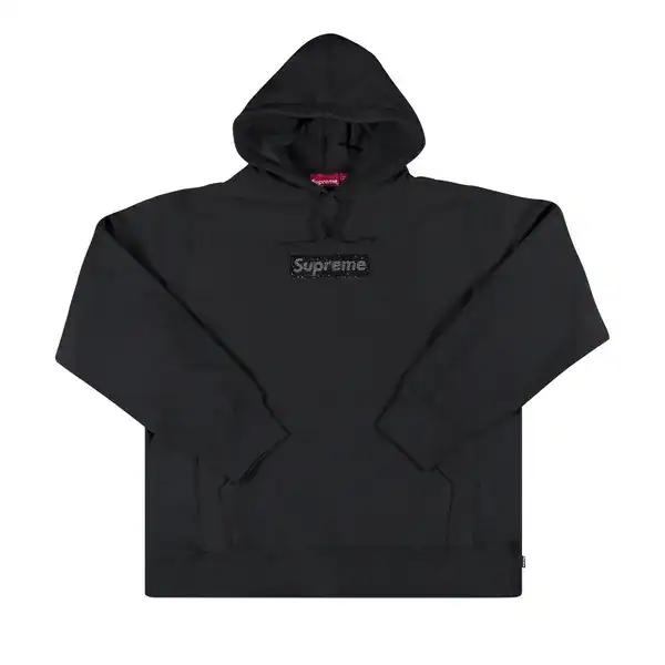 Supreme X Swarovski Box Logo Hooded Sweatshirt - Black | Editorialist