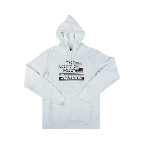 Supreme X The North Face Metallic Logo Hooded Sweatshirt - White