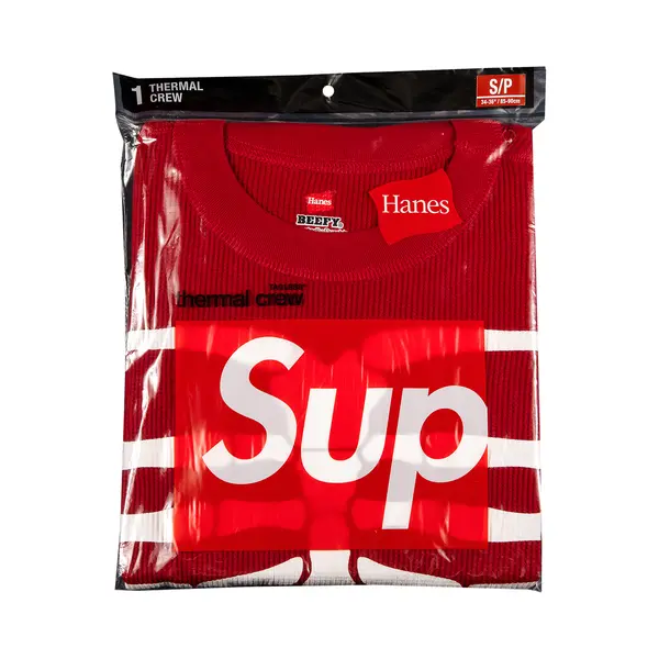 Supreme X Hanes Bones Thermal Crew - Red