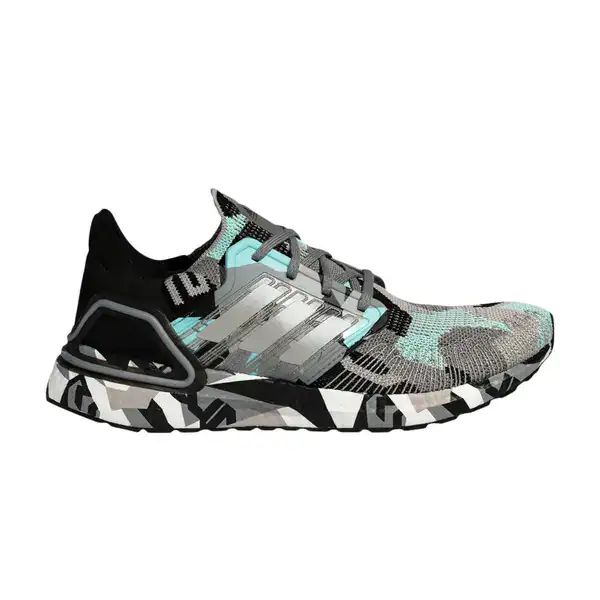 Adidas Ultraboost 20 Geometric Print Sneakers - Green | Editorialist
