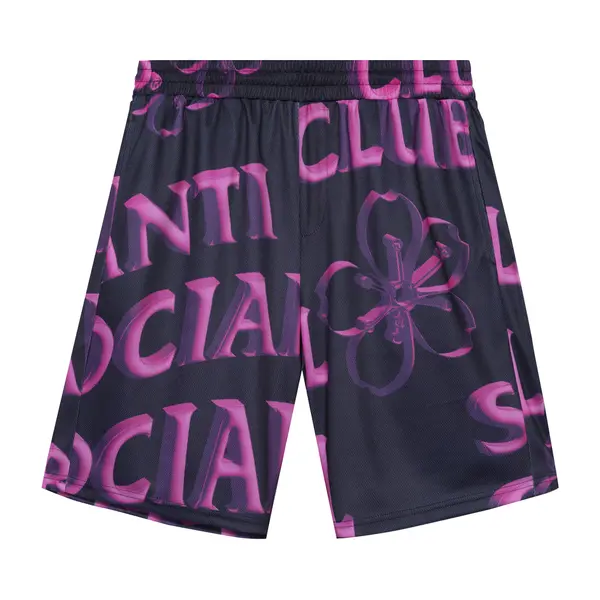 ANTI SOCIAL SOCIAL CLUB Coral Crush Bored Mesh Shorts - Black