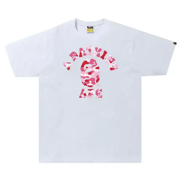 BAPE Abc Camo College Tee '/pink - White | Editorialist