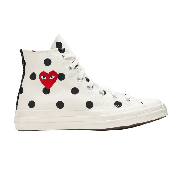 CONVERSE Comme Des Garçons Play X Chuck Taylor All Star 70 High Polka Dot - White