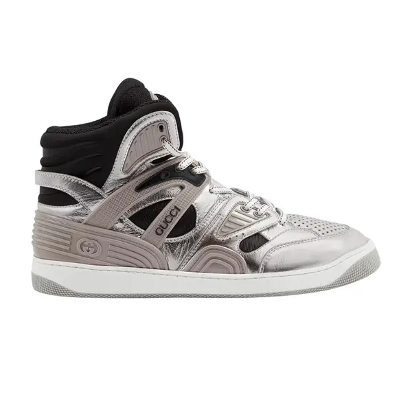 Gucci Basket High Top Sneakers - Silver