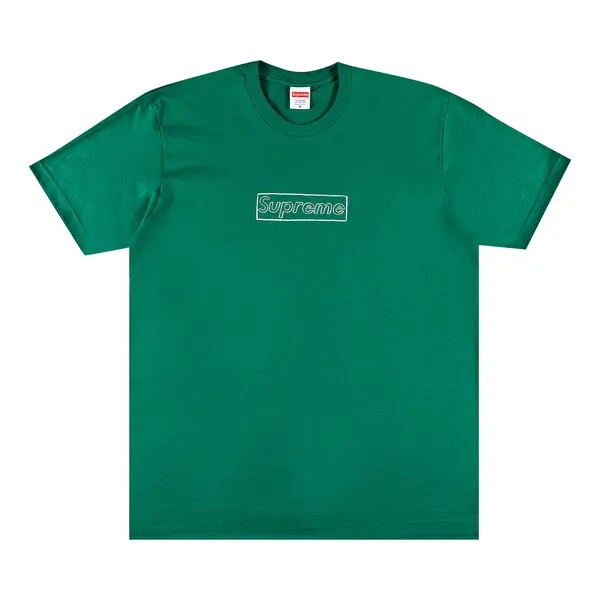Supreme X Kaws Chalk Logo Tee 'light Pine - Green