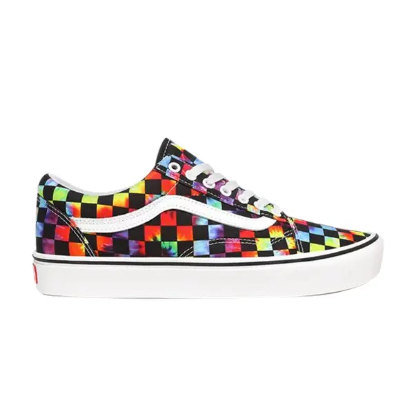VANS Comfycush Old Skool Tie-dye Checker Sneakers - Black