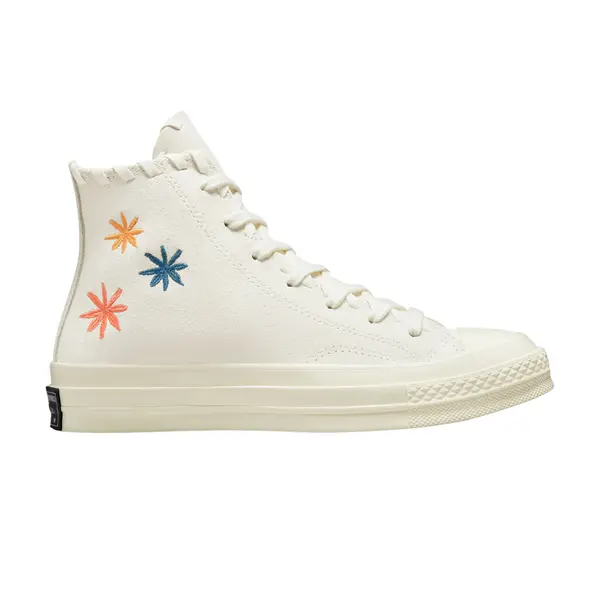 CONVERSE Chuck 70 High 'embroidered Floral' Sneakers - Cream