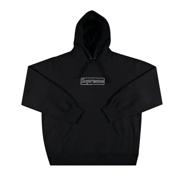 Supreme X Kaws Chalk Logo Hooded Sweatshirt - Black | Editorialist