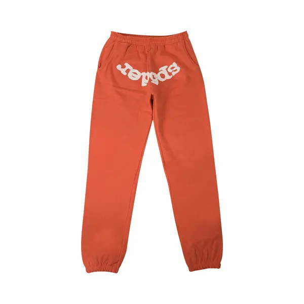 SP5DER Logo Print Sweatpants - Orange