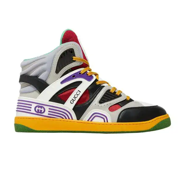 Gucci Basket High-Top Sneakers - Multicolor | Editorialist