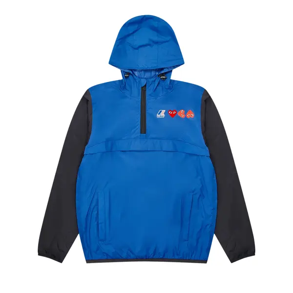 Play Comme Des Garcon X K-way Full Zip Hoodie - Blue