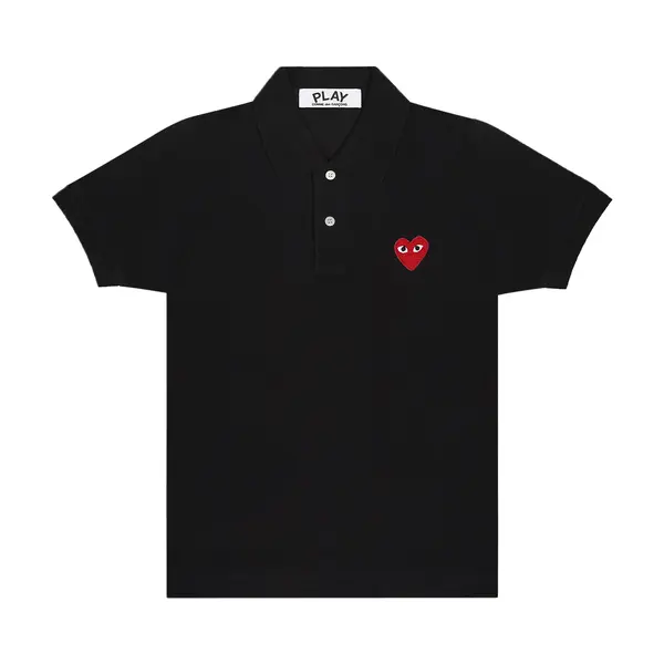 Play Comme Des Garcon Heart Polo - Black