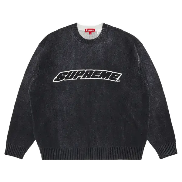 Supreme Printed Washed Sweater - Black