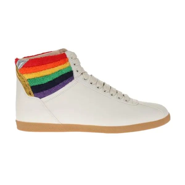 Gucci High-top Sneakers With Rainbow Heel Collar