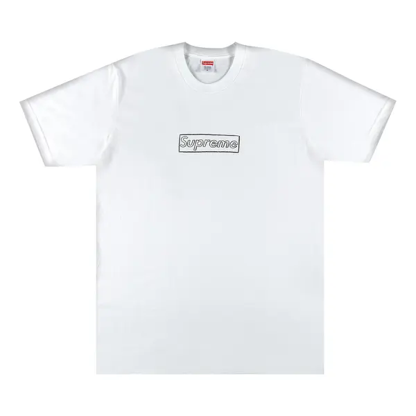 Supreme X Kaws Chalk Logo Tee - White