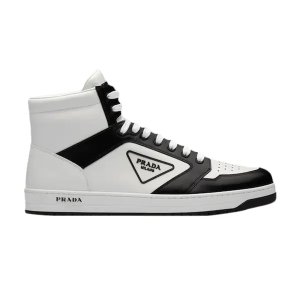 Prada District High-top Leather Sneakers - White