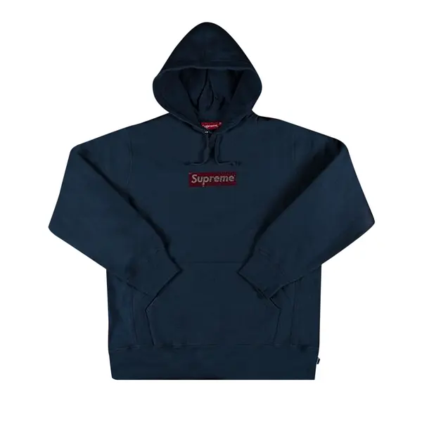Supreme X Swarovski Box Logo Hooded Sweatshirt - Blue