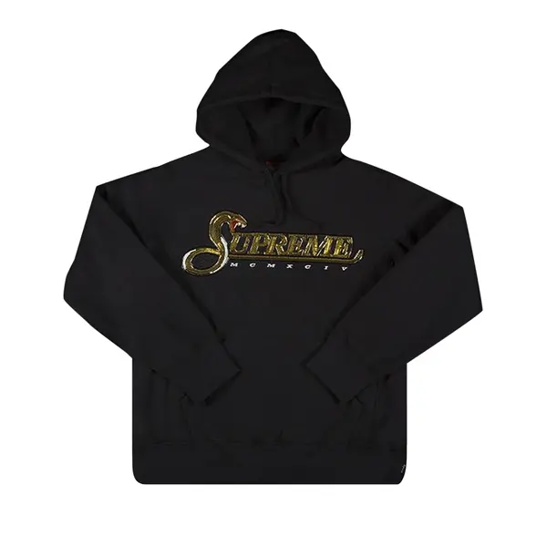 Supreme Sequin Viper Hooded Sweatshirt - Black