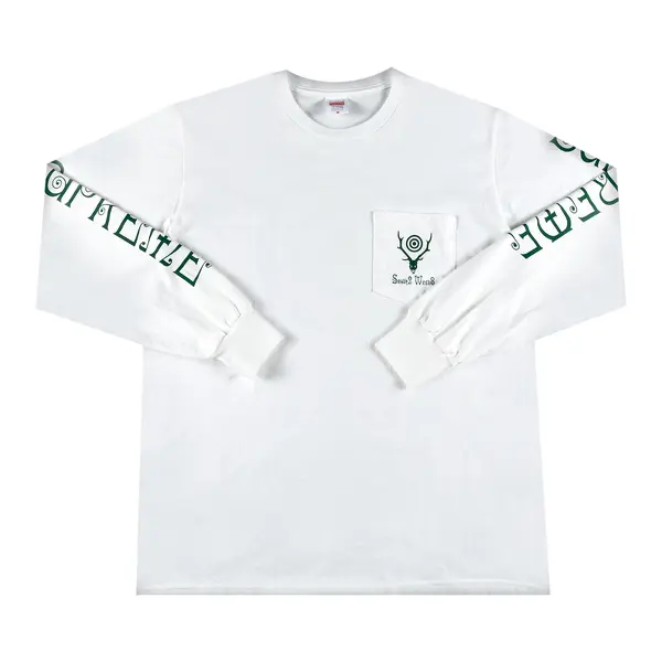 Supreme X South2 West8 Long-sleeve Pocket Tee - White