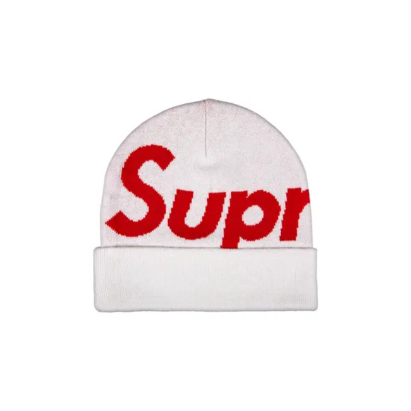 Supreme Big Logo Beanie - White