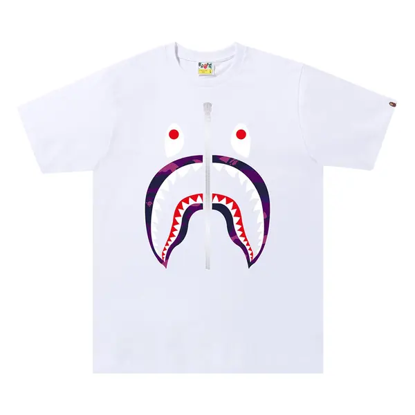 BAPE Color Camo Shark Tee - White