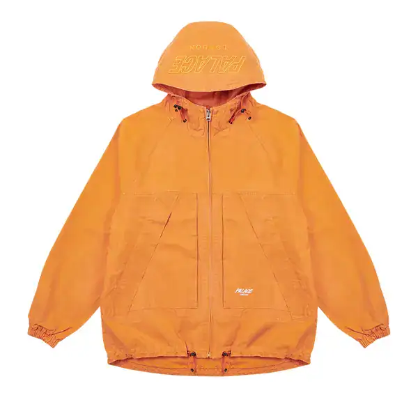 Palace Washed Cotton Hooded Jacket In Orange | Editorialist