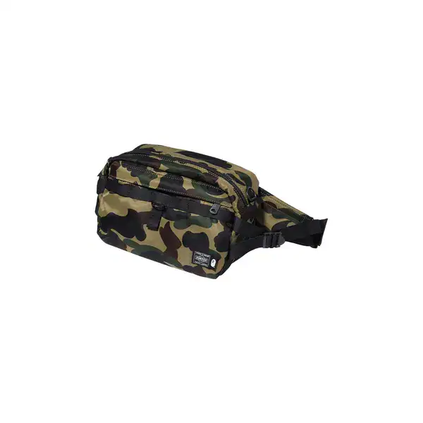 Bape X Porter 1st Camo Waist Bag - Green | Editorialist