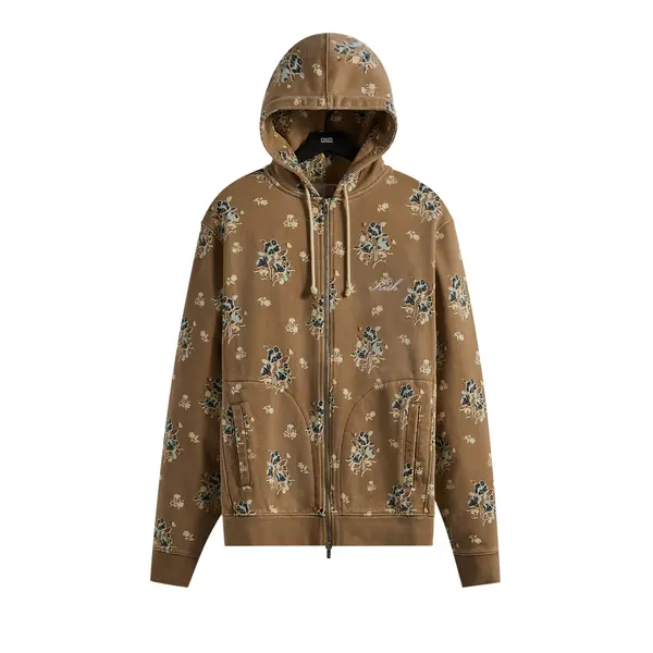 Kith Begonia Floral Williams V Full Zip Hoodie - Tan