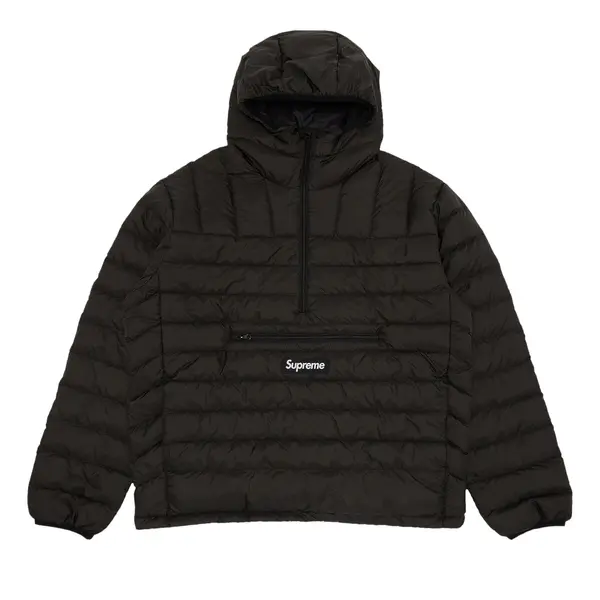 Supreme Micro Down Half Zip Hooded Pullover - Black