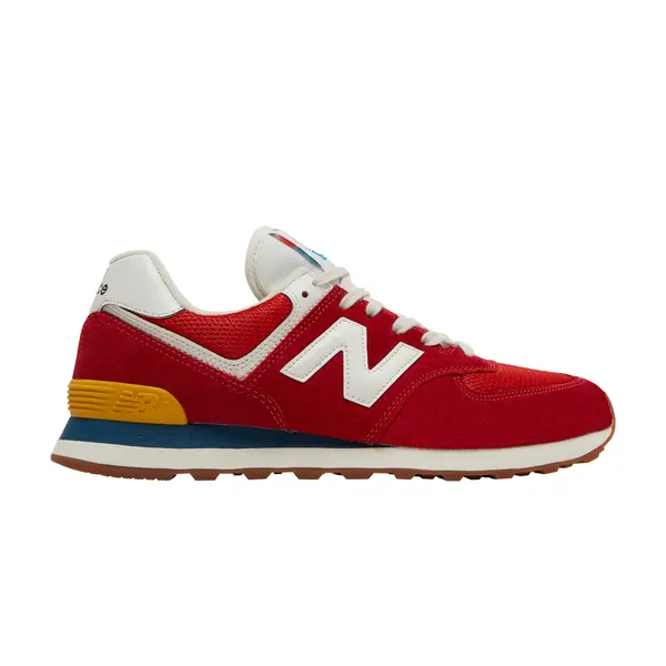 NEW BALANCE 574 Rainbow Pack Team Sneakers - Red