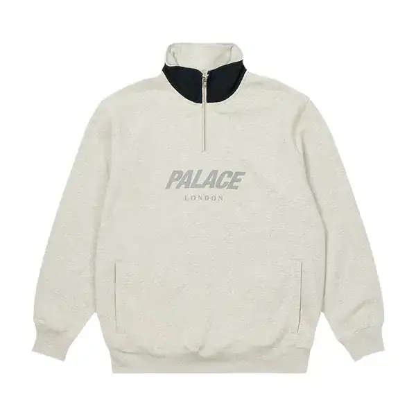 PALACE / トップス/M/コットン/GRY/プリント/RIB 1/4 ZIP FUNNEL Palace Rib 1/4 Zip Funnel ' Marl - Grey | Editorialist
