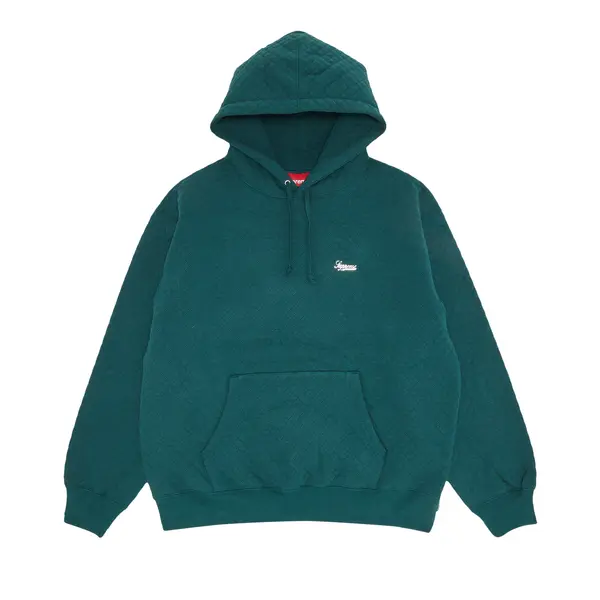 Supreme Micro Quilted Hooded Sweatshirt 'dark Pine - Green