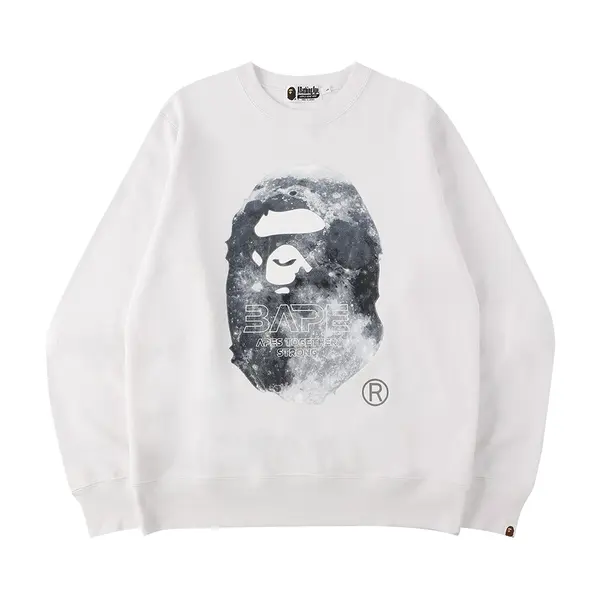 BAPE Ape Head Moon Crewneck - White
