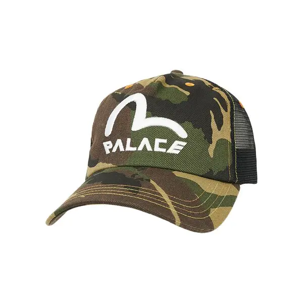 PALACE X Evisu Camo Denim Trucker Hat